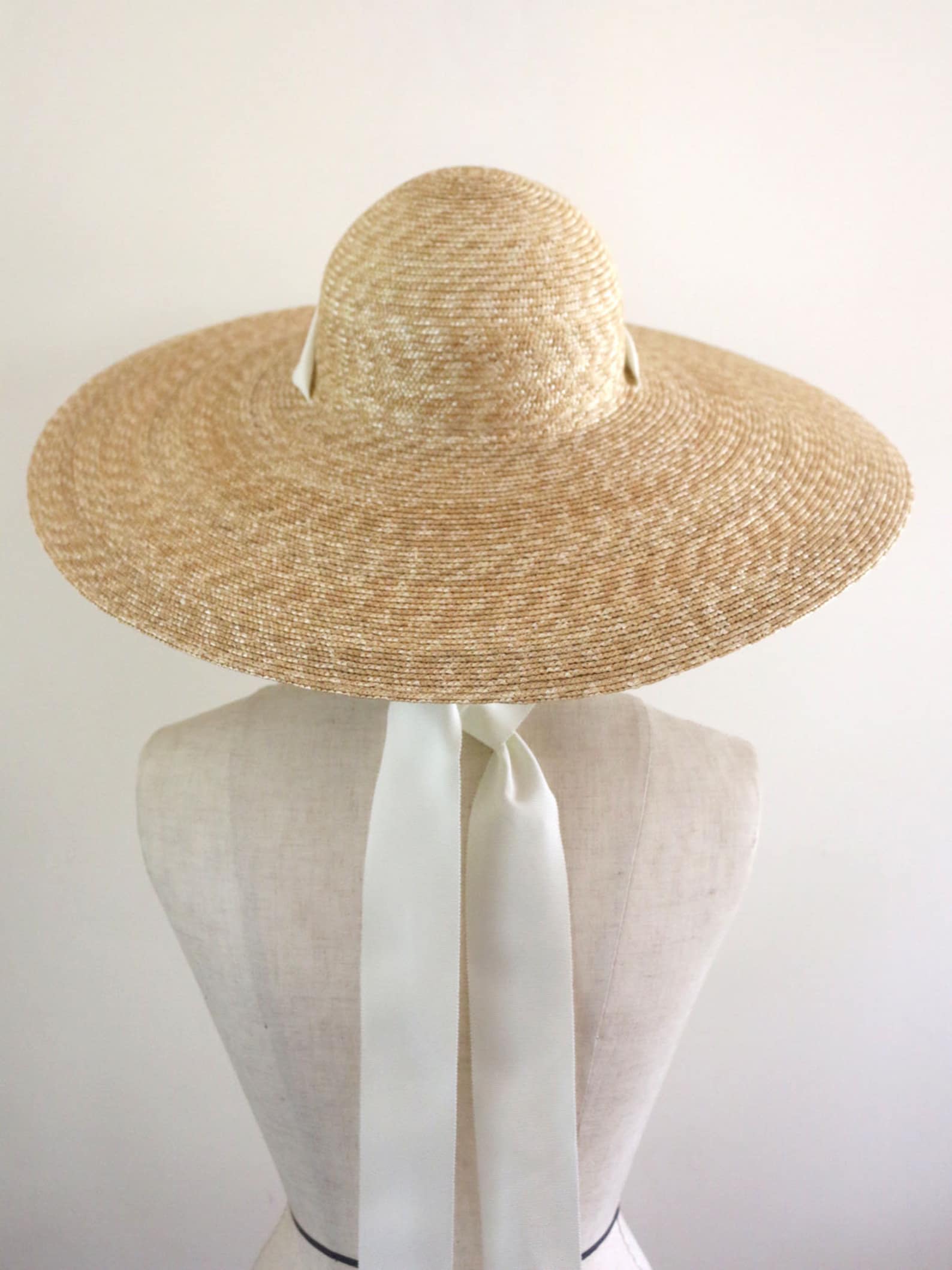 Very Wide-brimmed Straw Hat With Chin Strap Ribbons Adeline, Summer ...