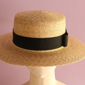 Authentic Fine Straw Boater Hat With Wide Brim Fred Natural Boater - Etsy