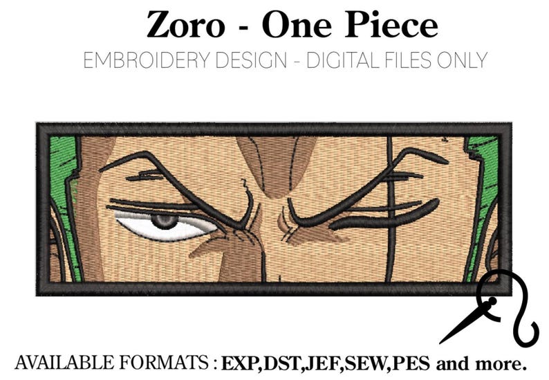 Zoro One Piece Embroidery Design - Etsy
