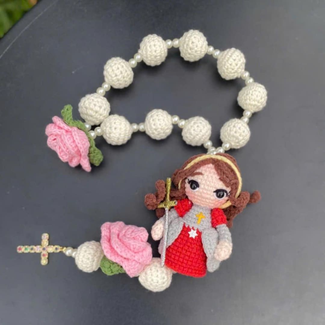 Handmade Crochet Rosary Inspired by Saint Joan of Arc With Soft Yarn ...