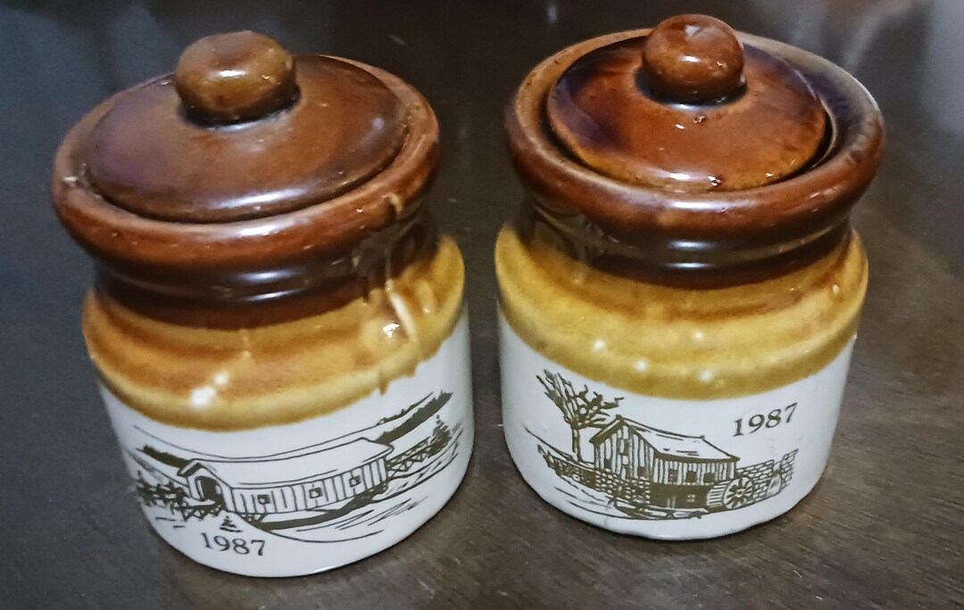 Vintage Cheese Spread Crocks by Swiss Colony. 2 Piece Set - Etsy