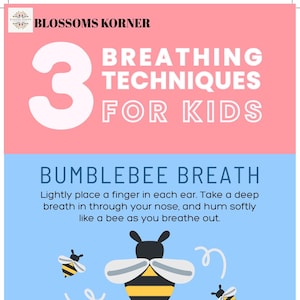 3 Breathing Techniques for Kids. Mindfulness Poster for Children. SEL ...