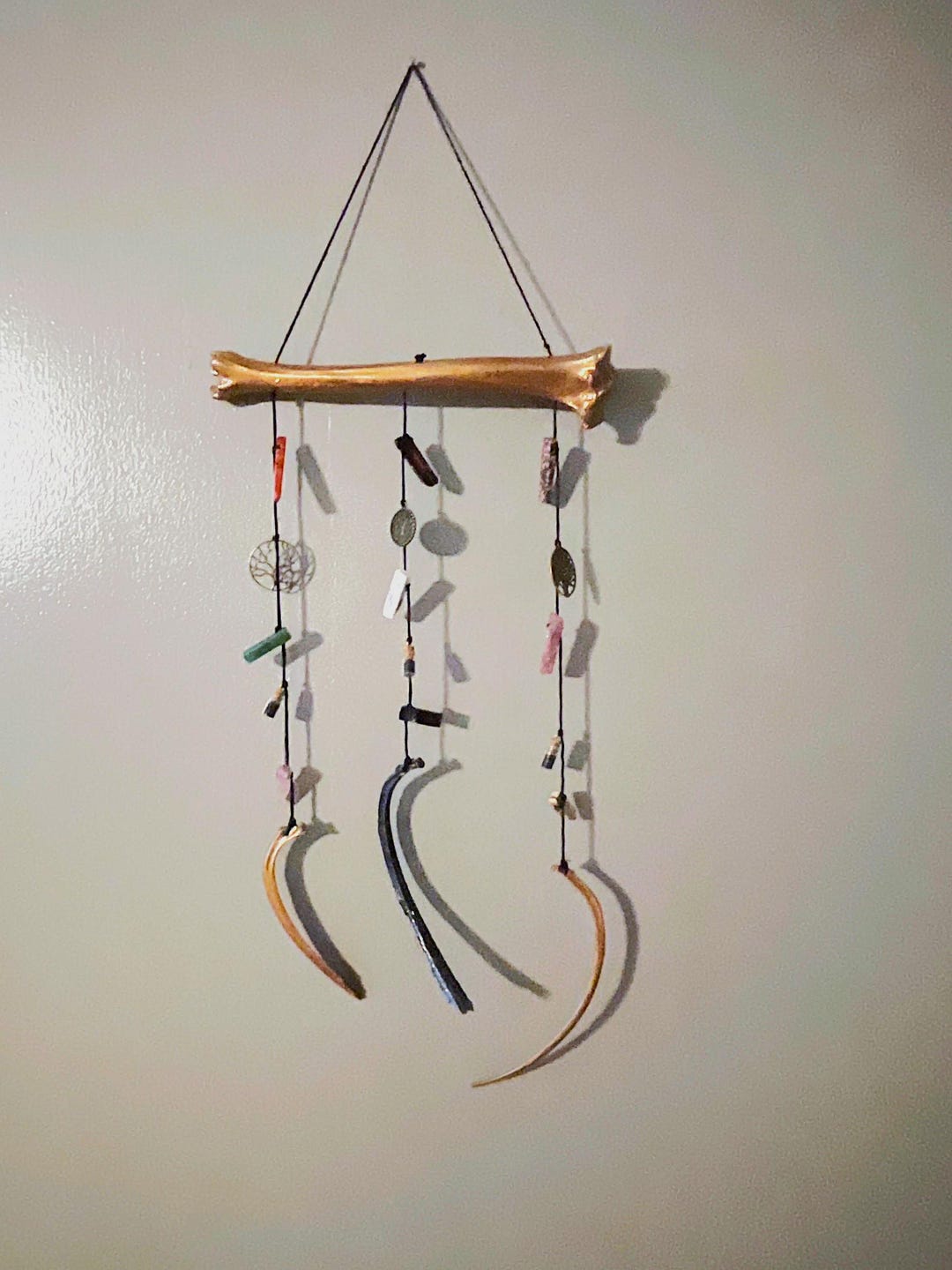 Bone and Crystal Wind Chime – Witchy and Nordic Decor With Ehtically ...