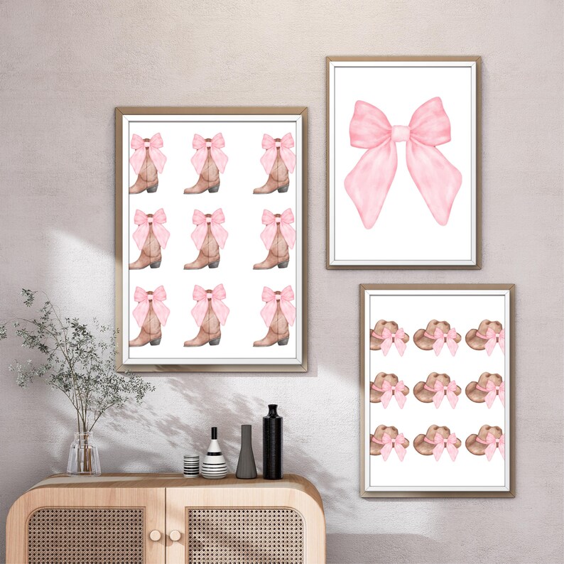 Cowboy Boots With Pink Bow Printable Wall Art | Western Nursery Decor ...