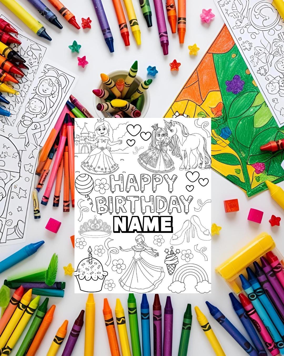 Princess Birthday Coloring Sheet | Printable Kids Activity Page ...