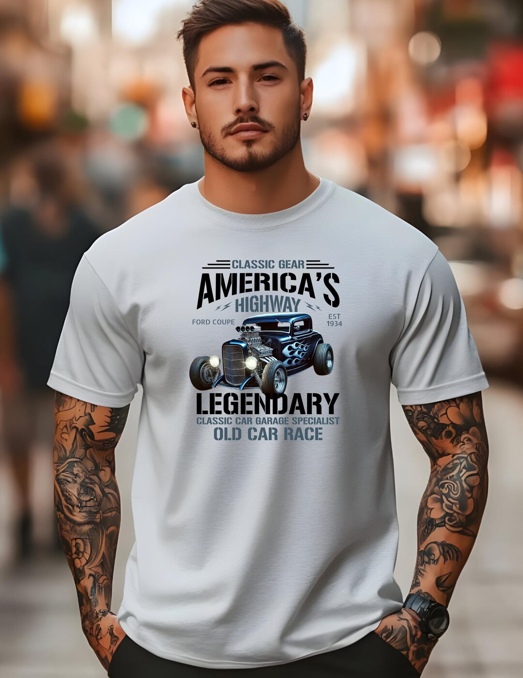 1934 Ford Coupe Hot Rod T-shirt - Classic American Car Art - Gift for ...
