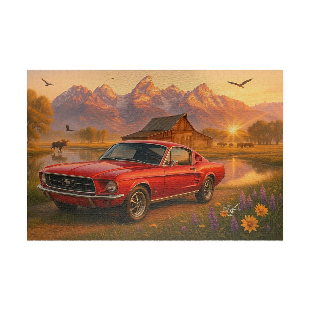 1967 Mustang Puzzle: Mormon Row Sunrise, Grand Teton National Park - Etsy