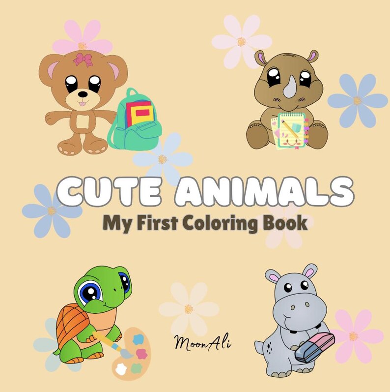 Cute Animals Coloring Pagers for Toddlers Ages 1-3, 33 Coloring Pages ...