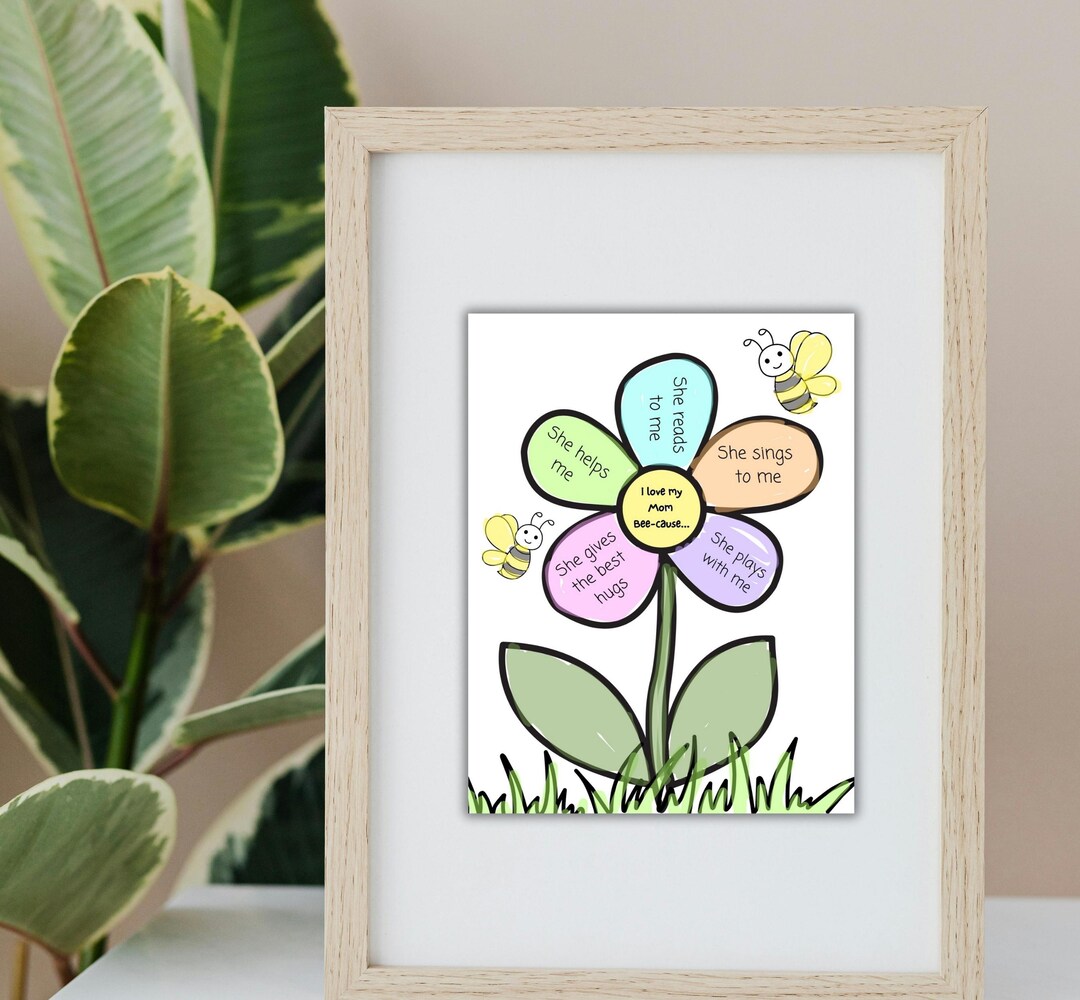 I Love My Mom Bee-cause Coloring Sheet Printable | Kids' Crafts for Pre ...