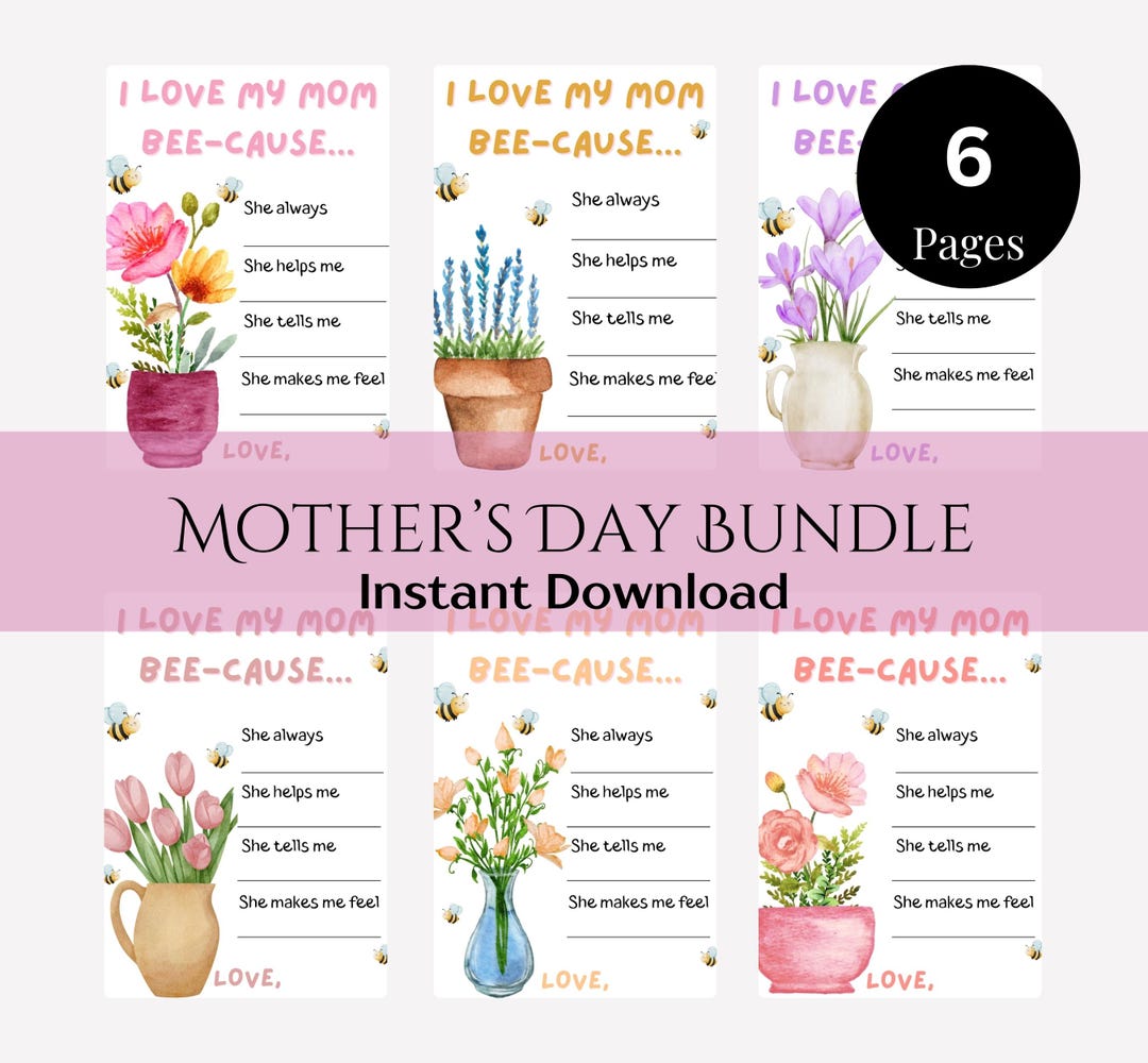 I Love My Mom Bee-cause Printable | Kids' Crafts for Pre-k ...