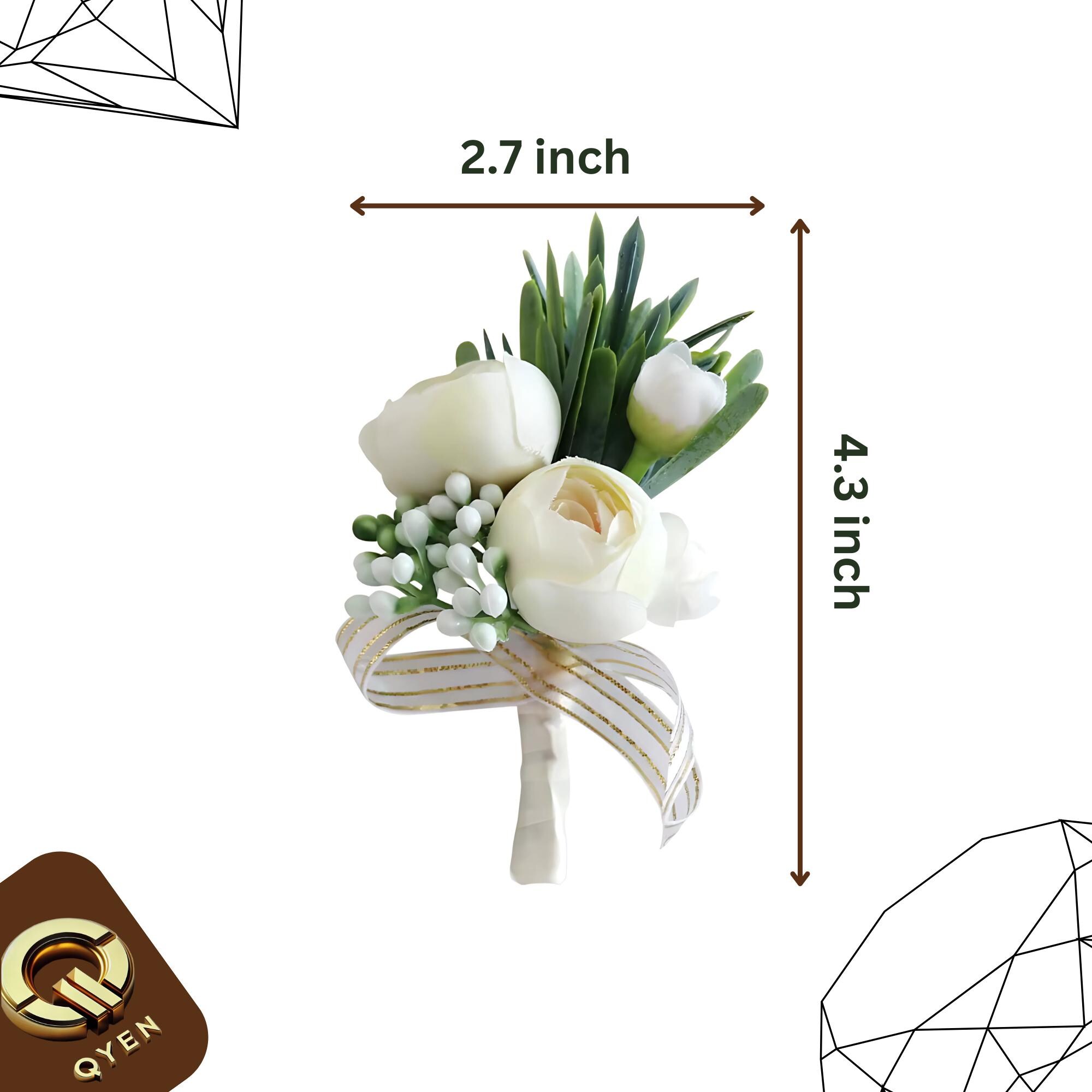 Elegant White Rose Boutonniere – Groom’s Wedding Flower, Groomsmen ...