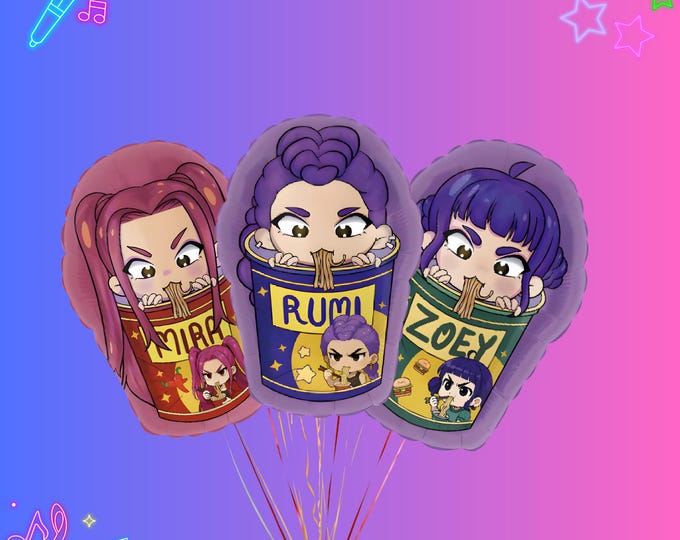 Kawaii Anime Girl Balloons: K-pop Birthday Party Decorations (set of 3 ...