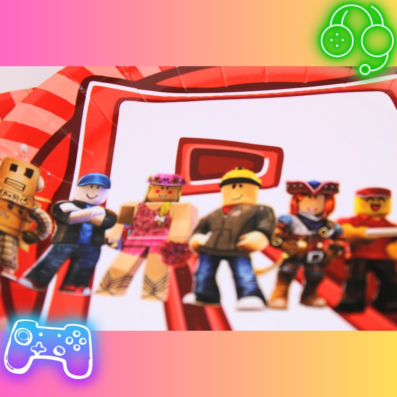 Roblox Birthday Party Plates - Gamer Theme, 10 Pack - Etsy