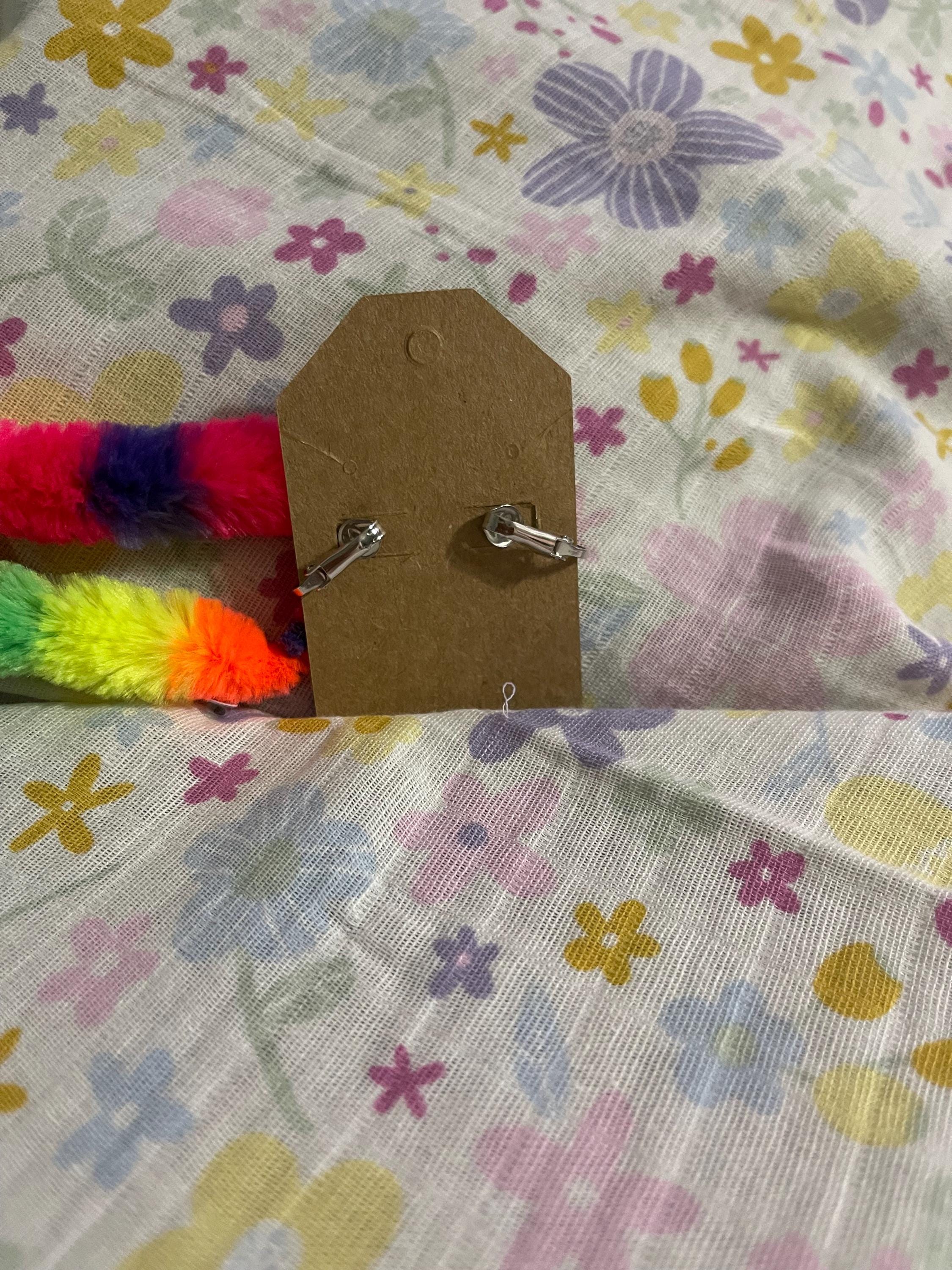 Rainbow Worm on A String Earrings - Etsy