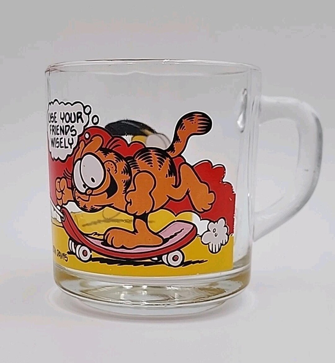 Vintage 1978 Garfield Glass Mugs Mcdonalds Jim Davis Garfield on ...