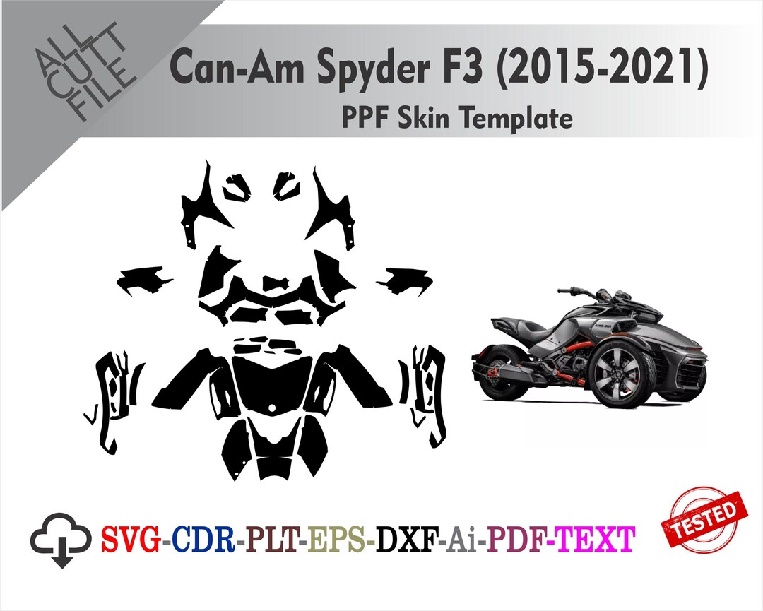 Can-am Spyder F3 (2015-2021) PPF Skin Vector Templete File Skin Die Cut ...
