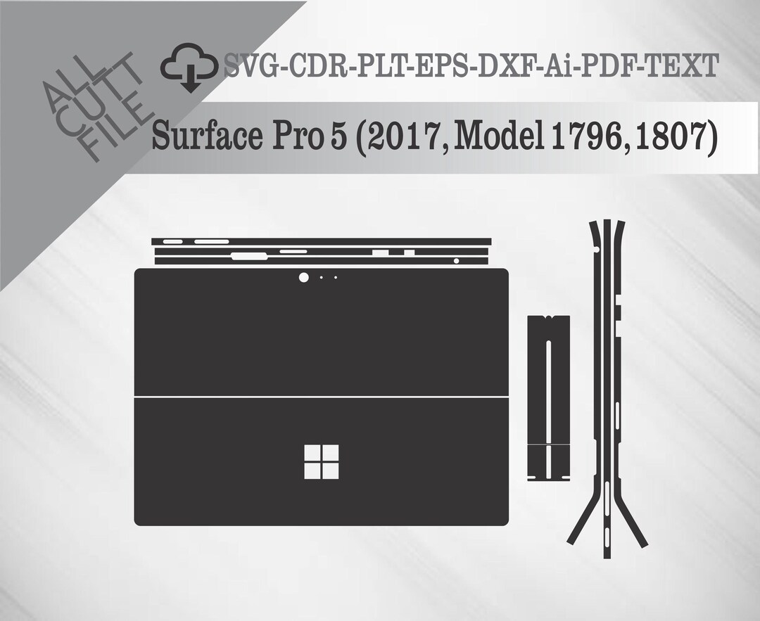 Surface Pro 5 (2017, Model 1796, 1807) Skin Vector Templete File Skin ...
