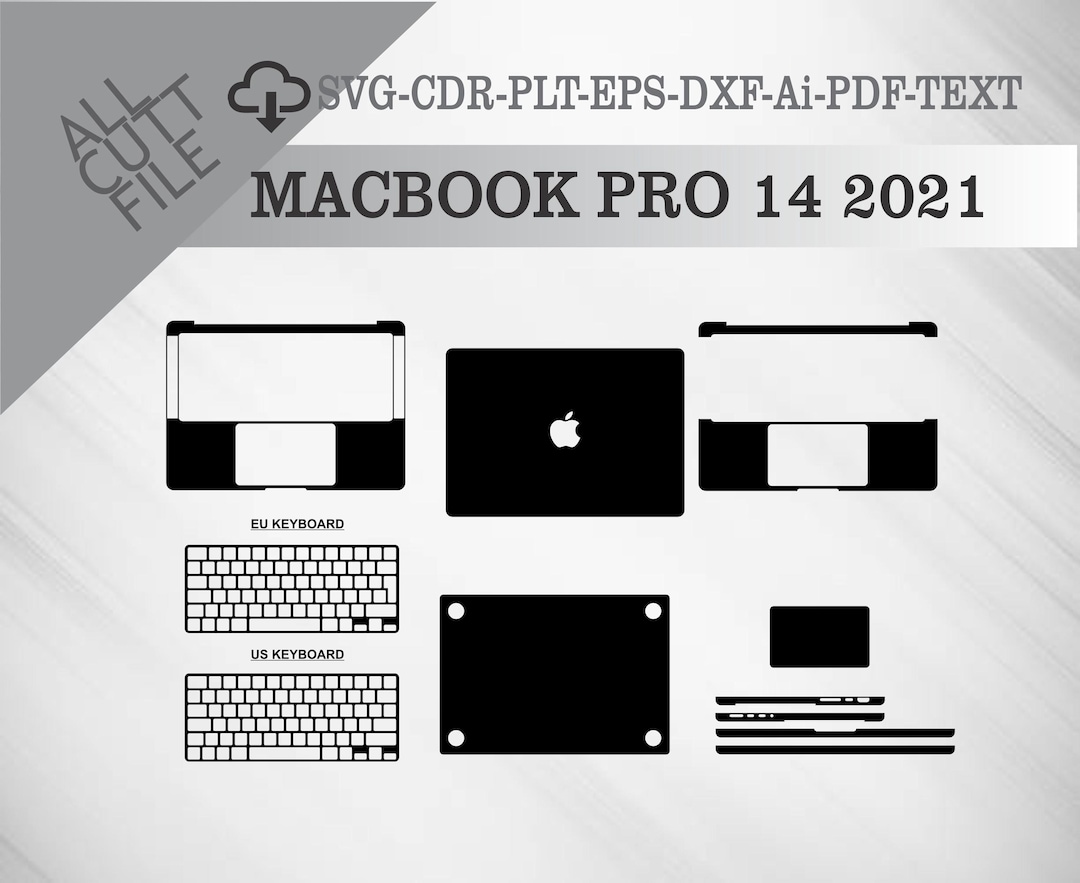 MacBook PRO 14 2021 Skin Vector Templete File Skin Die Cut Layout - Etsy