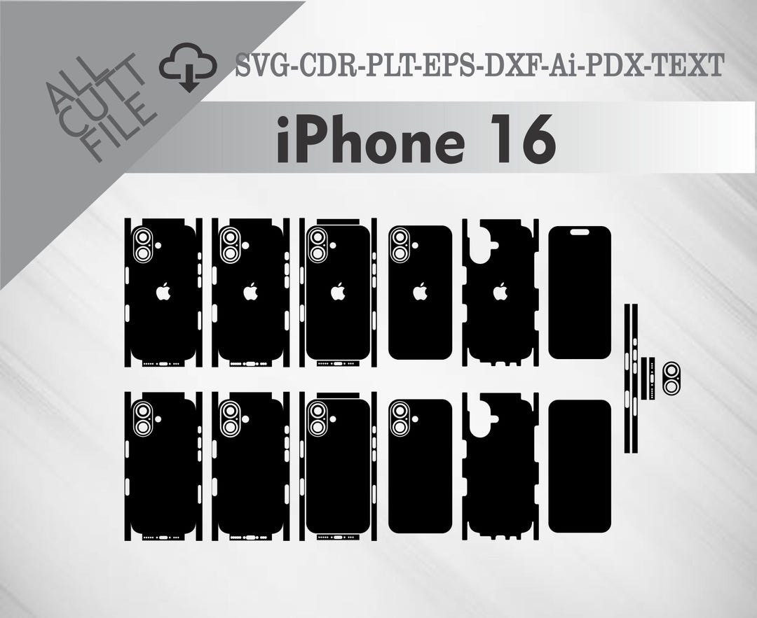 IPhone 16 Skin Vector Templete File Skin Die Cut Layout - Etsy