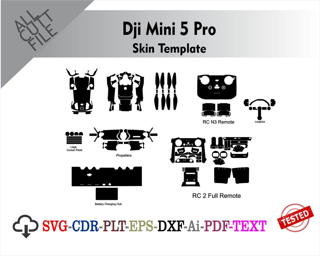 Dji Mini 5 Pro Vector Templete File Skin Die Cut Layou - Etsy