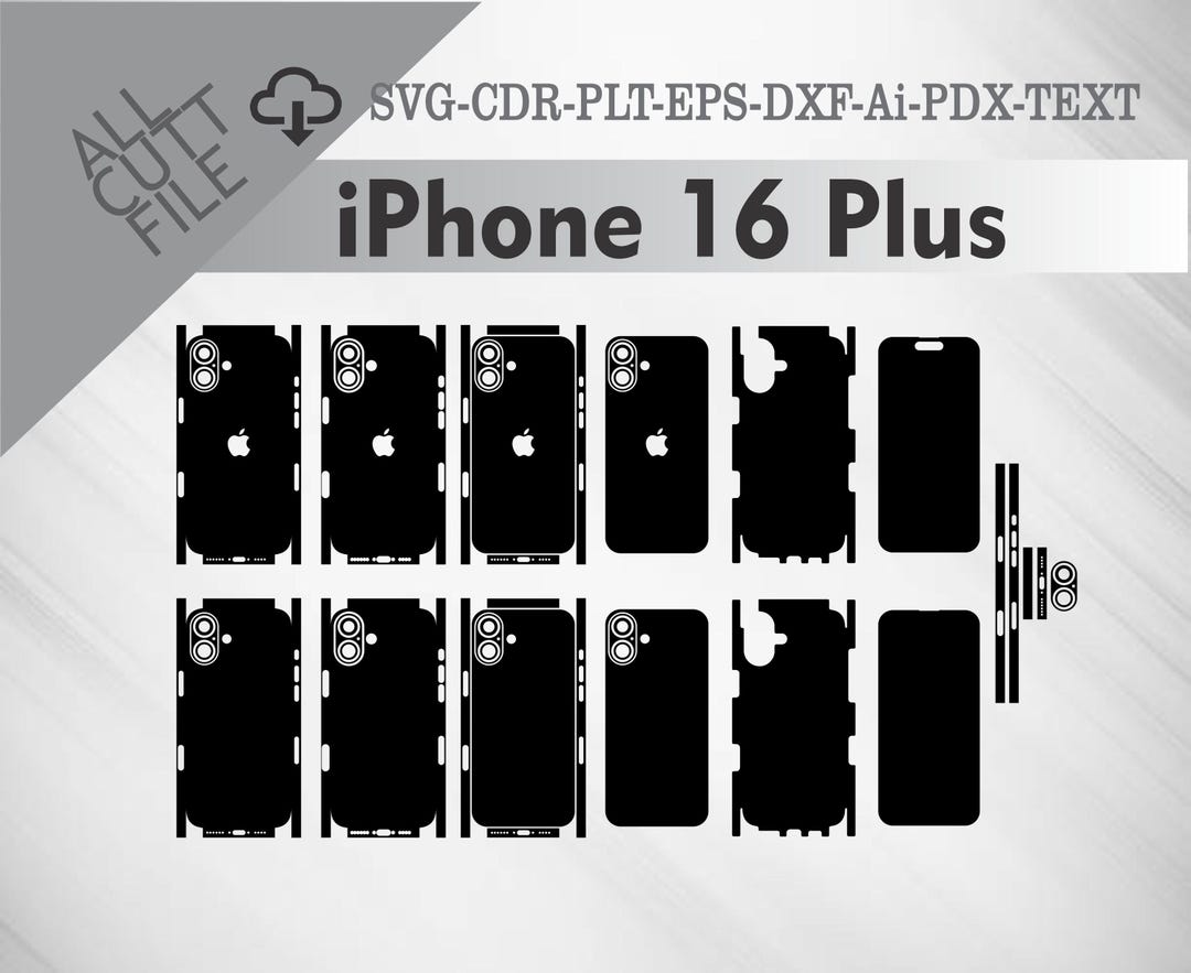IPhone 16 Plus Skin Vector Templete File Skin Die Cut Layout - Etsy