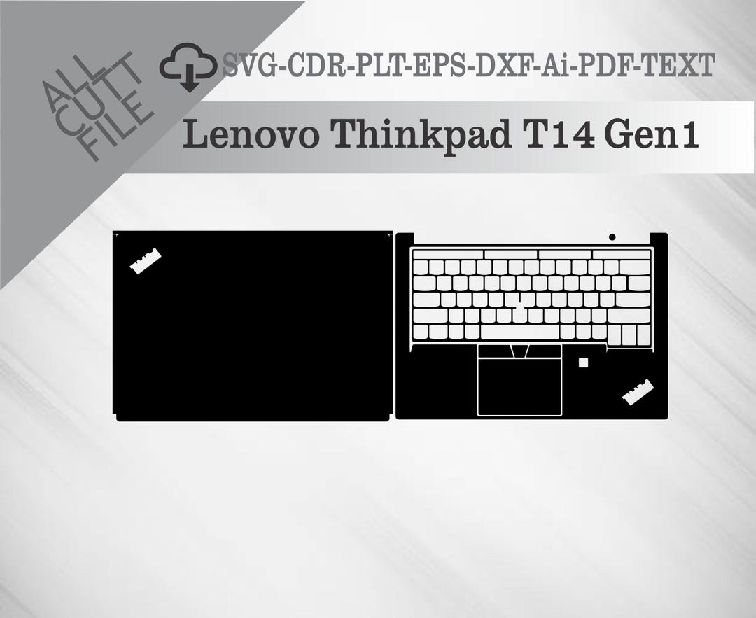 Lenovo Thinkpad T14 Gen1 Skin Vector Templete File Skin Die Cut Layout ...