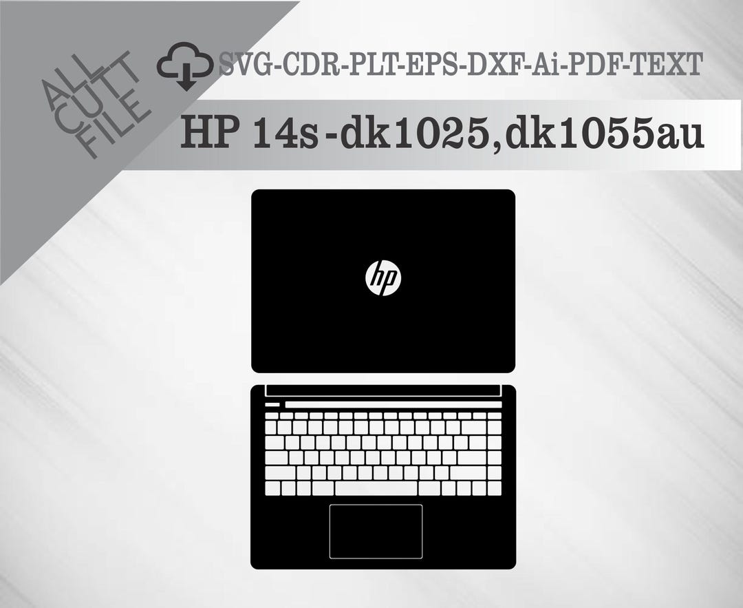 HP 14s Dk1025, Dk1055au Skin Vector Templete File Skin Die Cut Layout ...