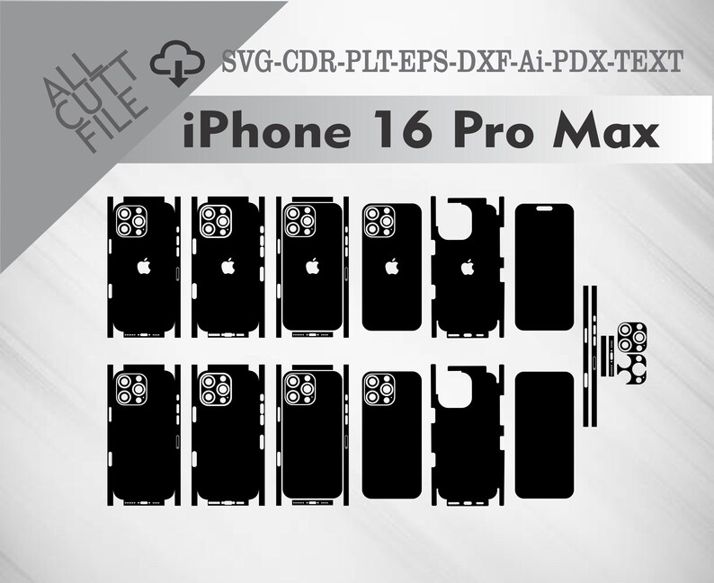 IPhone 16 Pro Max Skin Vector Templete File Skin Die Cut Layout - Etsy
