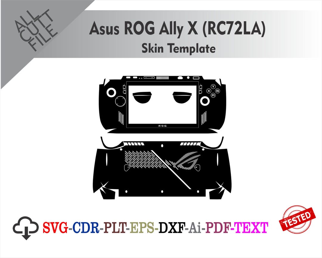 Asus ROG Ally X (RC72LA) Skin Vector Templete File Skin Die Cut Layou ...