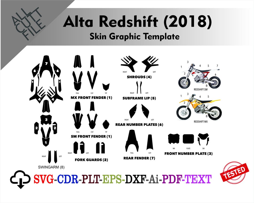 Alta Redshift (2018) Skin Vector Templete File Skin Die Cut Layout ...
