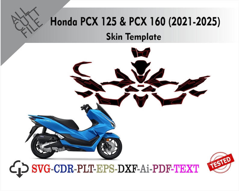 Honda PCX 125 & PCX 160 (2021-2025) Skin Vector Templete File - Etsy