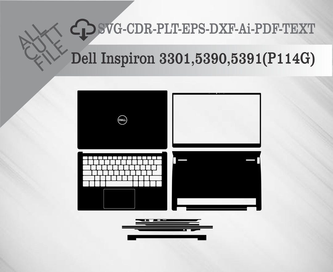 Dell Inspiron 3301, 5390, 5391 (P114G) Skin Vector Templete File Skin ...