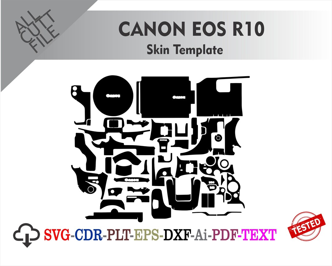 CANON EOS R10 Skin Vector Template File Skin Die Cut Layout - Etsy