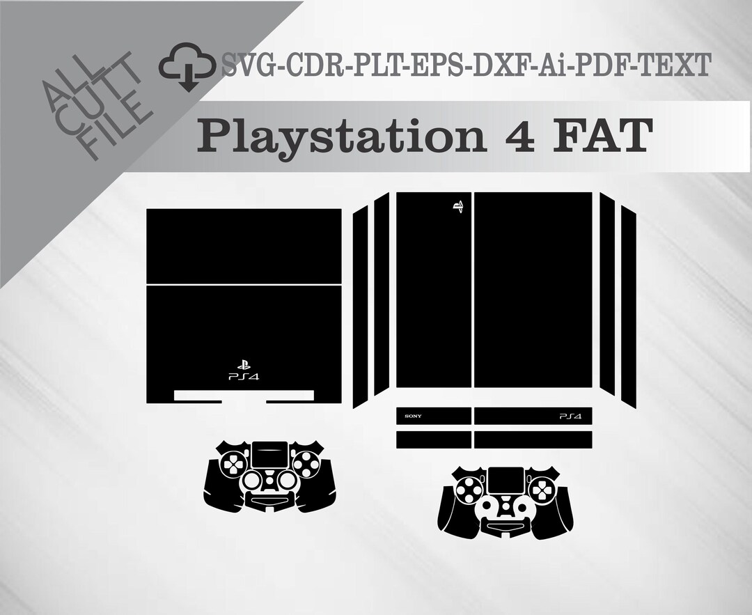 Playstation 4 Fat Skin Vector Template File Skin Die Cut Layout - Etsy