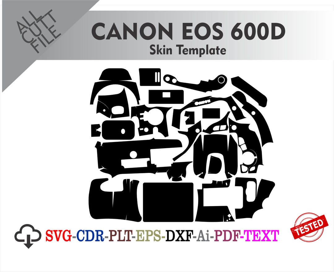 CANON EOS 600D Skin Vector Templete File Skin Die Cut Layout - Etsy