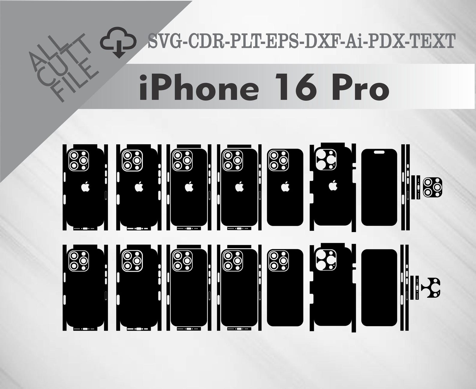 IPhone 16 Pro Skin Vector Templete File Skin Die Cut Layout - Etsy