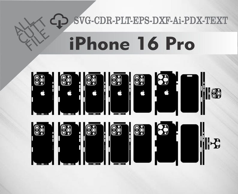 IPhone 16 Pro Skin Vector Templete File Skin Die Cut Layout - Etsy