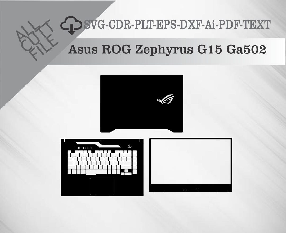 Asus ROG Zephyrus G15 GA502 Skin Vector Templete File Skin Die Cut ...
