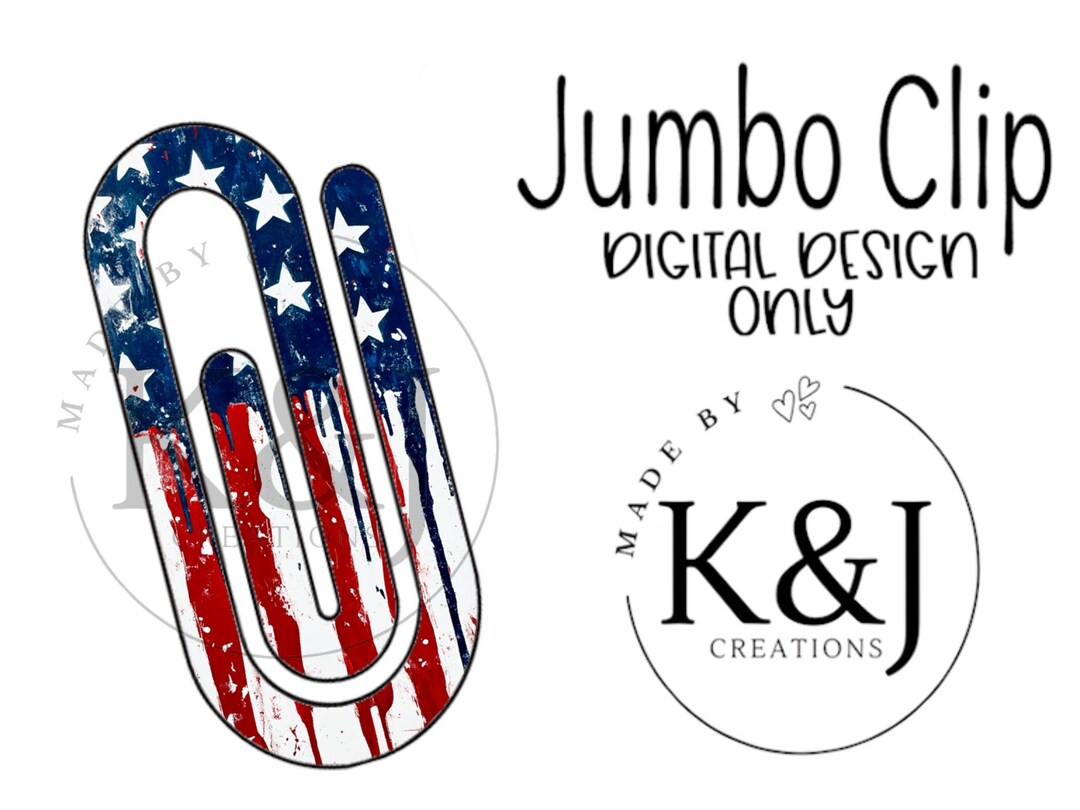 Digital Jumbo Paper Clip PNG USA Flag Patriotic America - Etsy