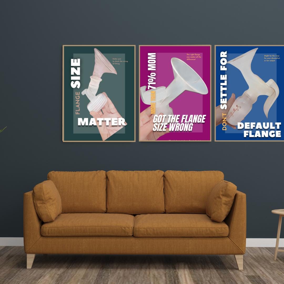 Breastfeeding Pumping Mama Series: Bundling Flange Posters (get Three ...