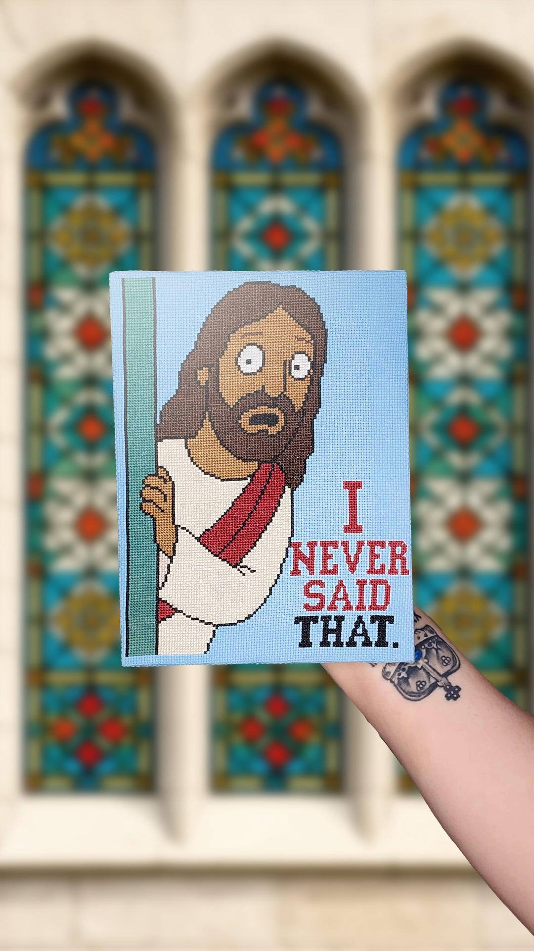 Funny Jesus Cross Stitch Pattern | "i Never Said That" (digital ...