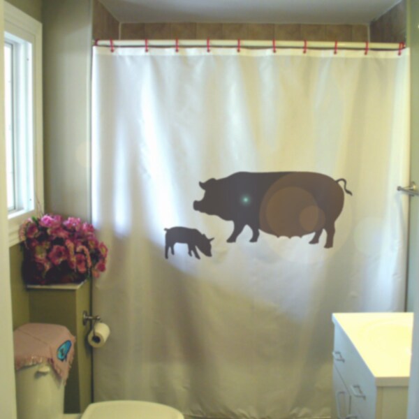 Pig Shower Curtain - Etsy