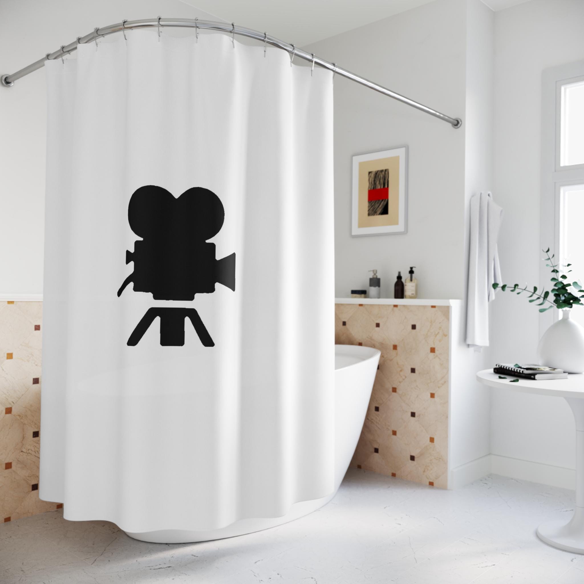 Movie Camera Shower Curtain, Golden Age of Hollywood, Classic Cinema ...