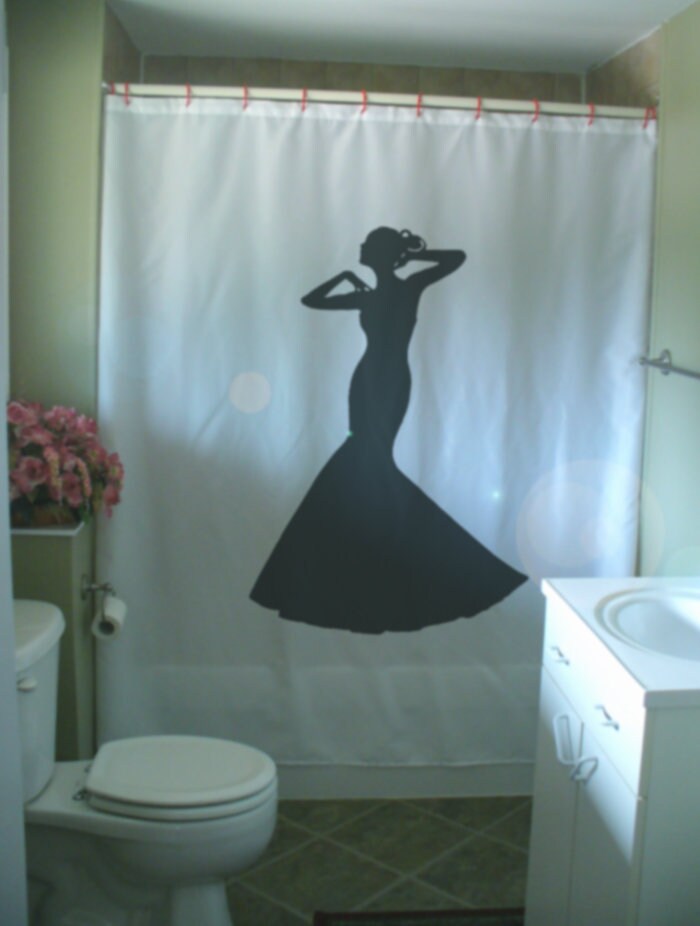 Lady Elegant Gown Shower Curtain Best Dress Party Girl Dance Pose Grace ...