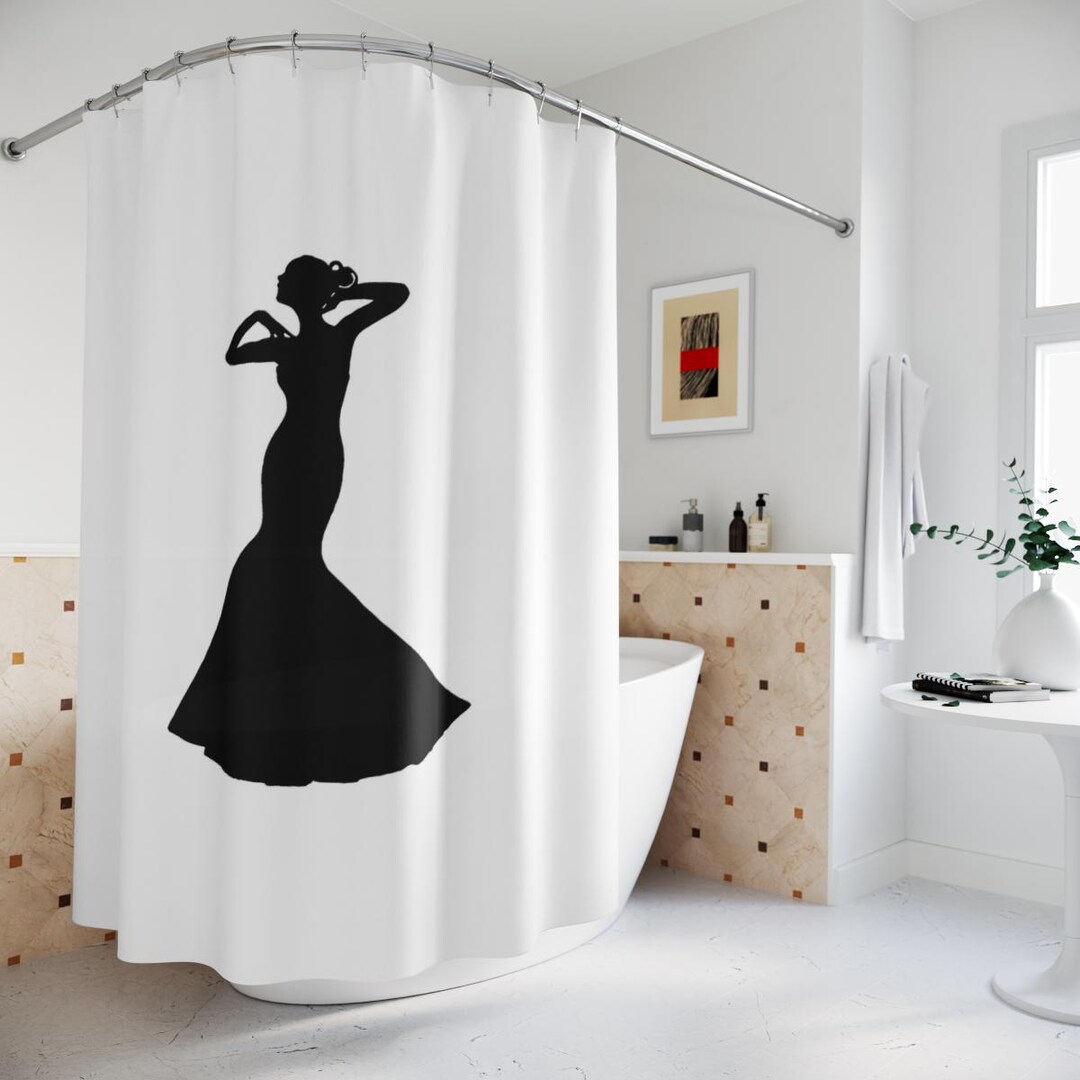 Elegant Lady Shower Curtain, Best Dressed Party Girl, Graceful Gown ...
