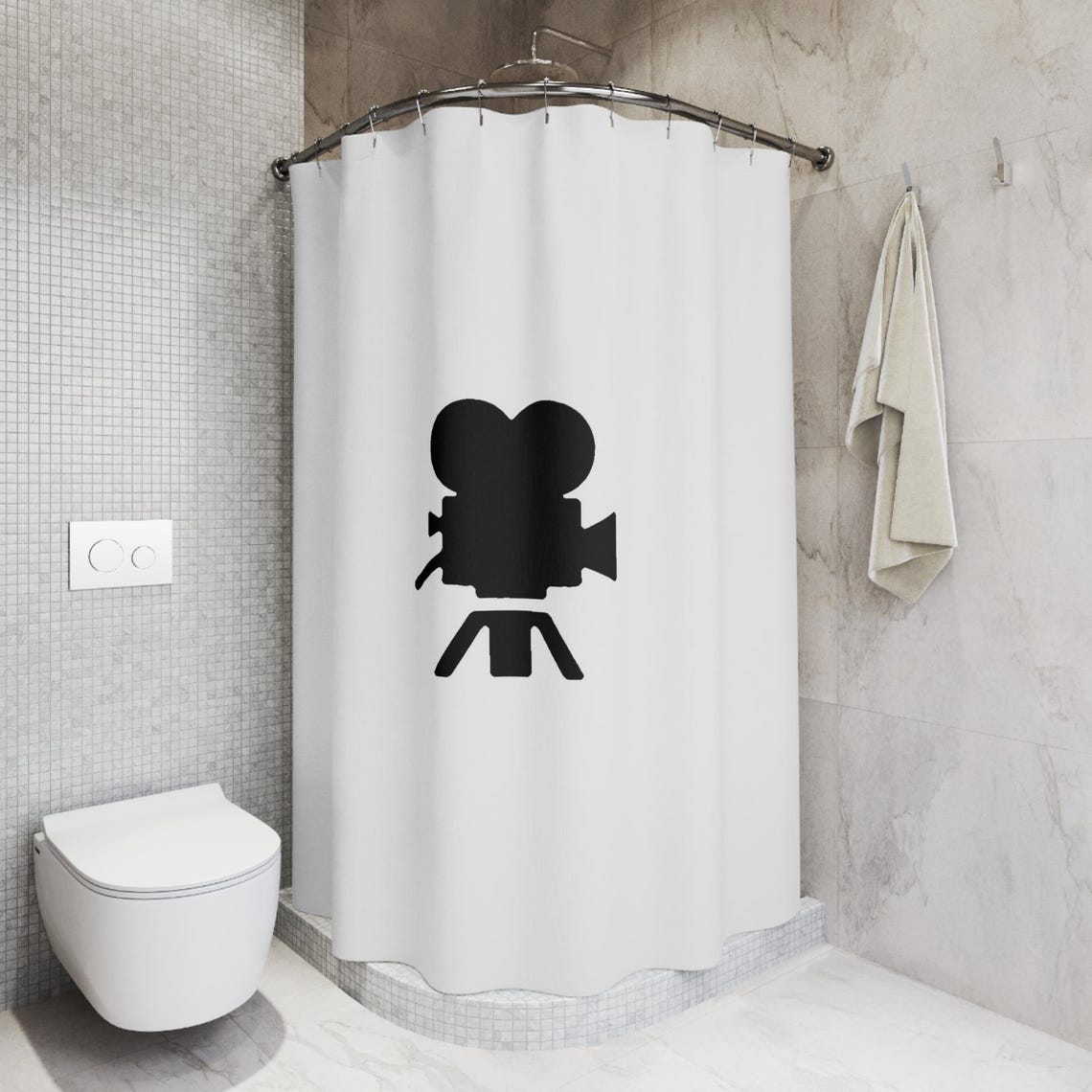 Movie Camera Shower Curtain, Golden Age of Hollywood, Classic Cinema ...