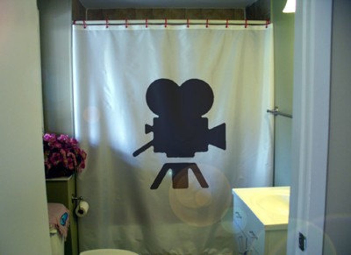 Movie Camera Shower Curtain, Golden Age of Hollywood, Classic Cinema ...