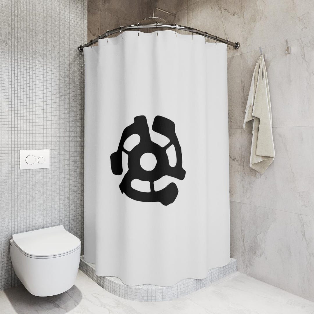 45 RPM Record Insert Shower Curtain: Retro Music Decor - Etsy