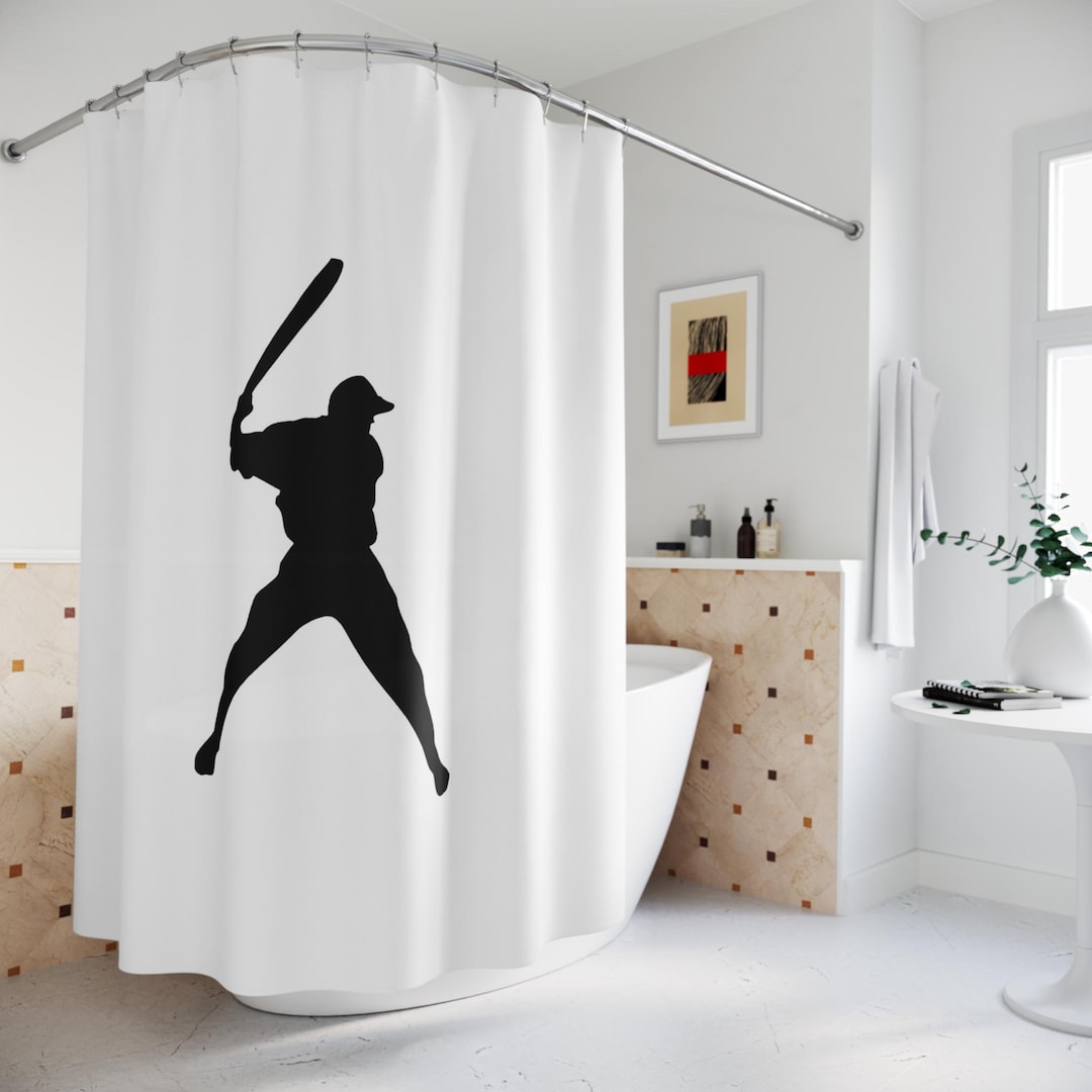 Baseball Swing Shower Curtain, Go to Bat, Major League Baseball, Batter ...