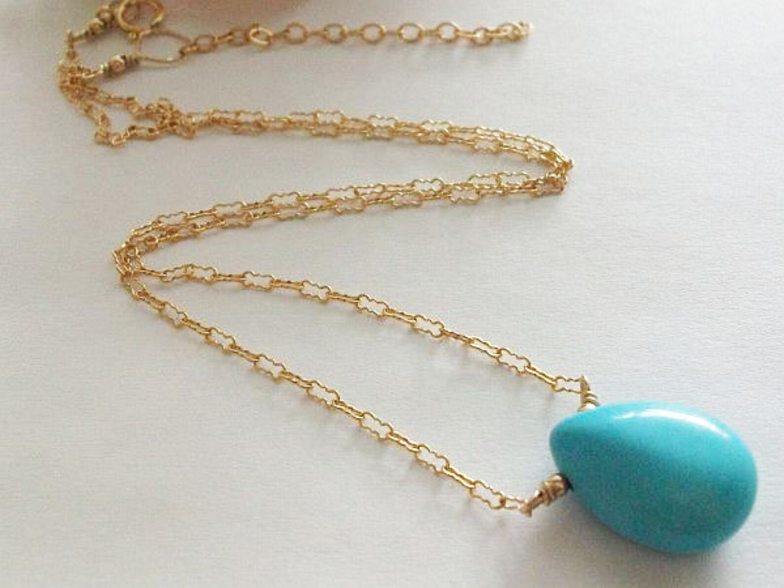 Necklace - Turquoise Necklace - Gold or Silver Necklace - Turquoise ...
